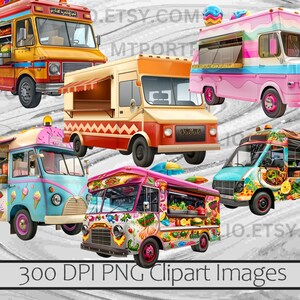 Food Trucks Clipart Street Food PNG Mobile Kitchen Menu Bundle PNG ...