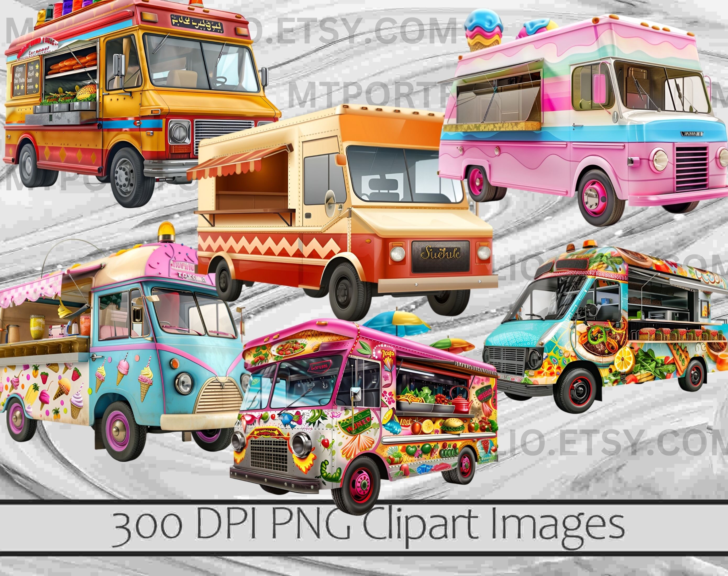 Food Trucks Clipart Street Food PNG Mobile Kitchen Menu Bundle PNG ...