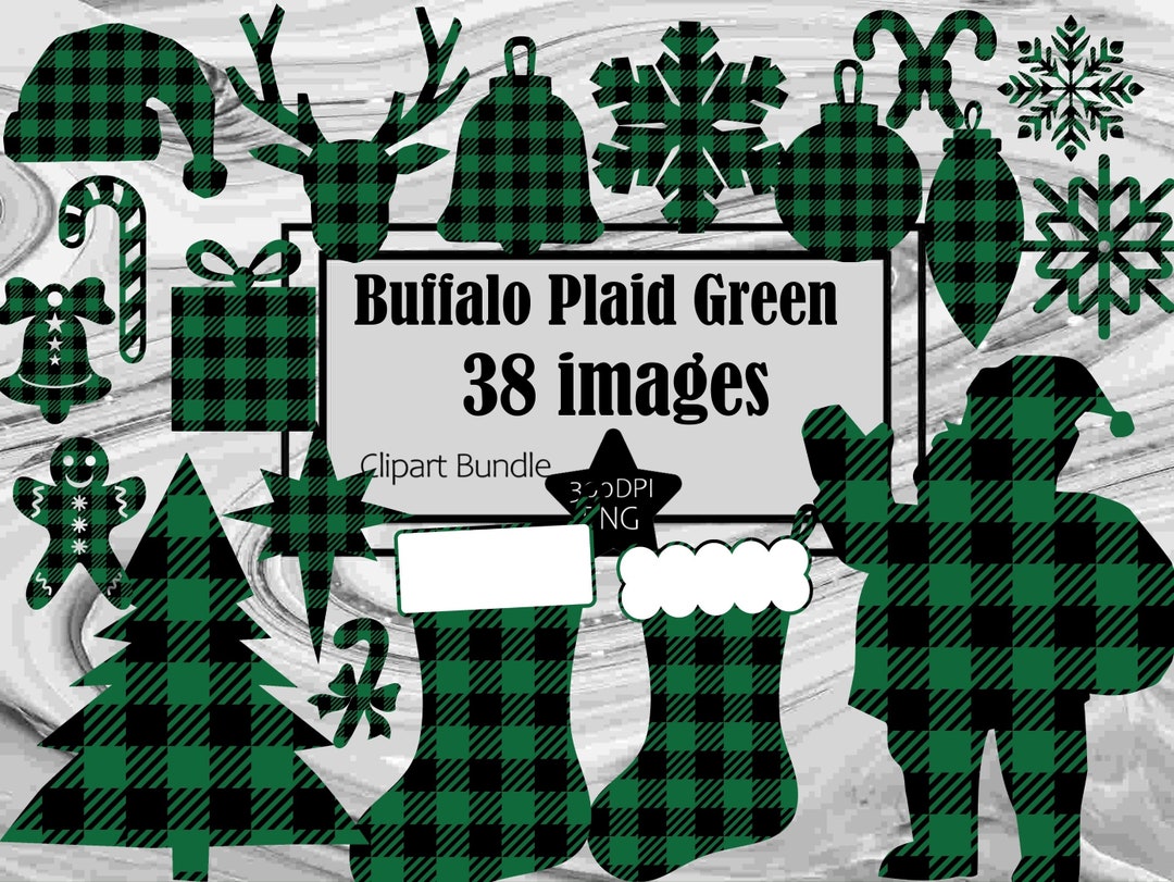 Buffalo Plaid Green PNG Bundle Christmas Plaid Art Clipart Graphics ...