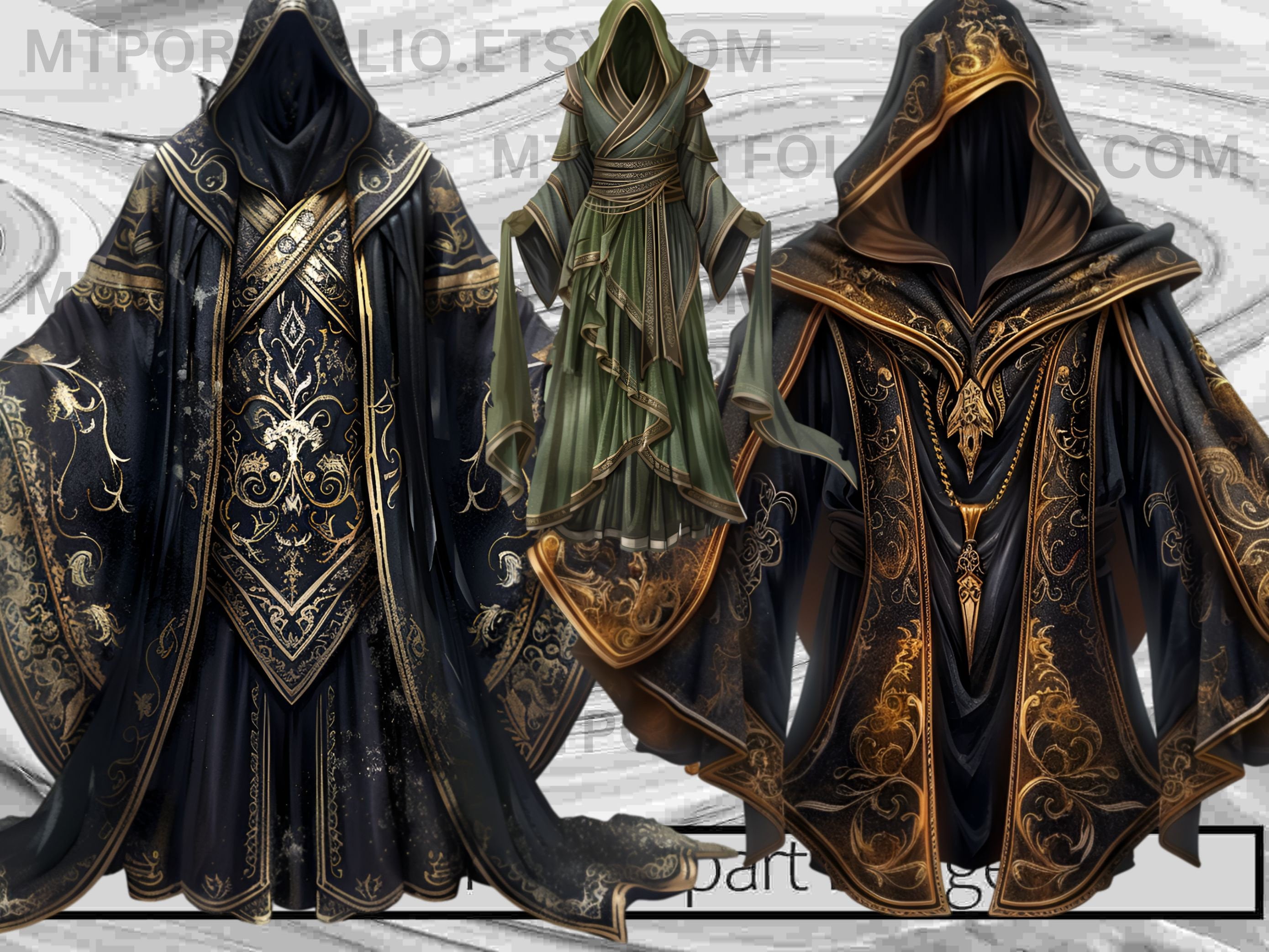 Wizard Robes Clipart Magic Cloak PNG Cosplay Robe Clipart Digital ...