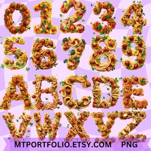 Spaghetti Alphabet PNG Pasta Menu Individual Letters Numbers Clipart ...
