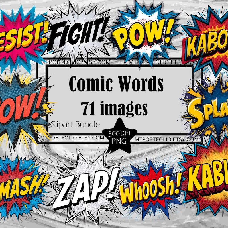 Comic Book Words - Etsy