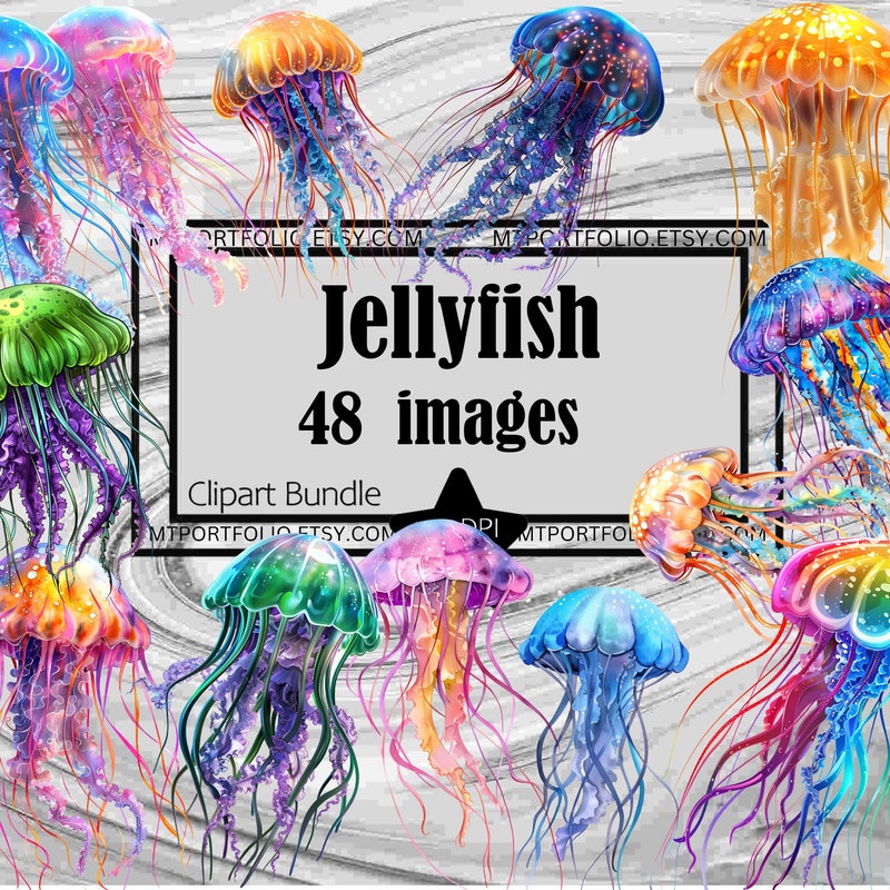 Jellyfish Clipart - Etsy