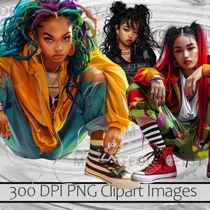 Trendy Teens Clipart Modern Girls PNG Fashion PNG Traditional ...
