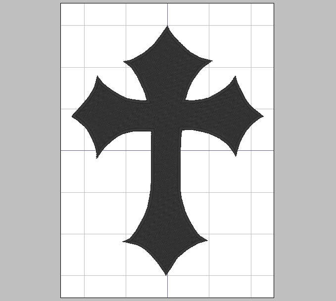 Gothic Cross Embroidery design pattern 3 4 and 6 inches | Etsy