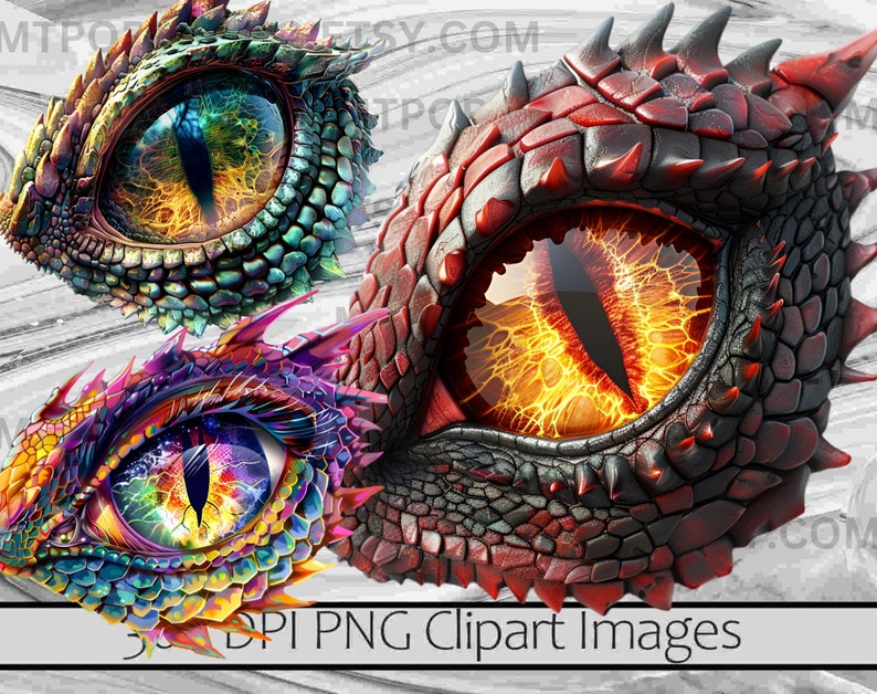 Dragon Eye Clipart Fantasy Dragon PNG Bundle Closeup Eye Graphics PNG ...