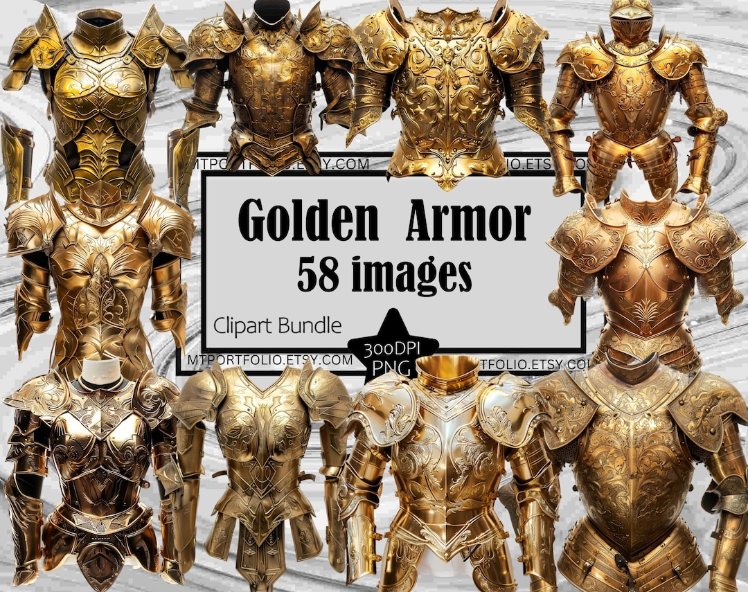 Gold Armor Clipart Royal Chest Armor PNG Bundle Suit of Armor PNG ...