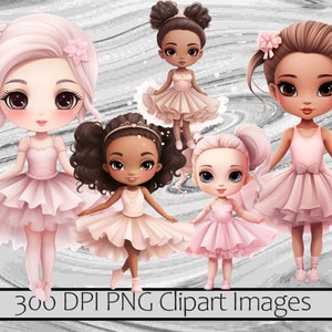 Chibi Ballerina Clipart Ballet Dancer PNG Digital Download Tutu Fashion ...