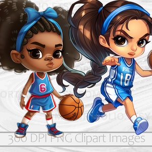 Basketball Girl Clipart Chibi Basketball Player Png Digital Download ...