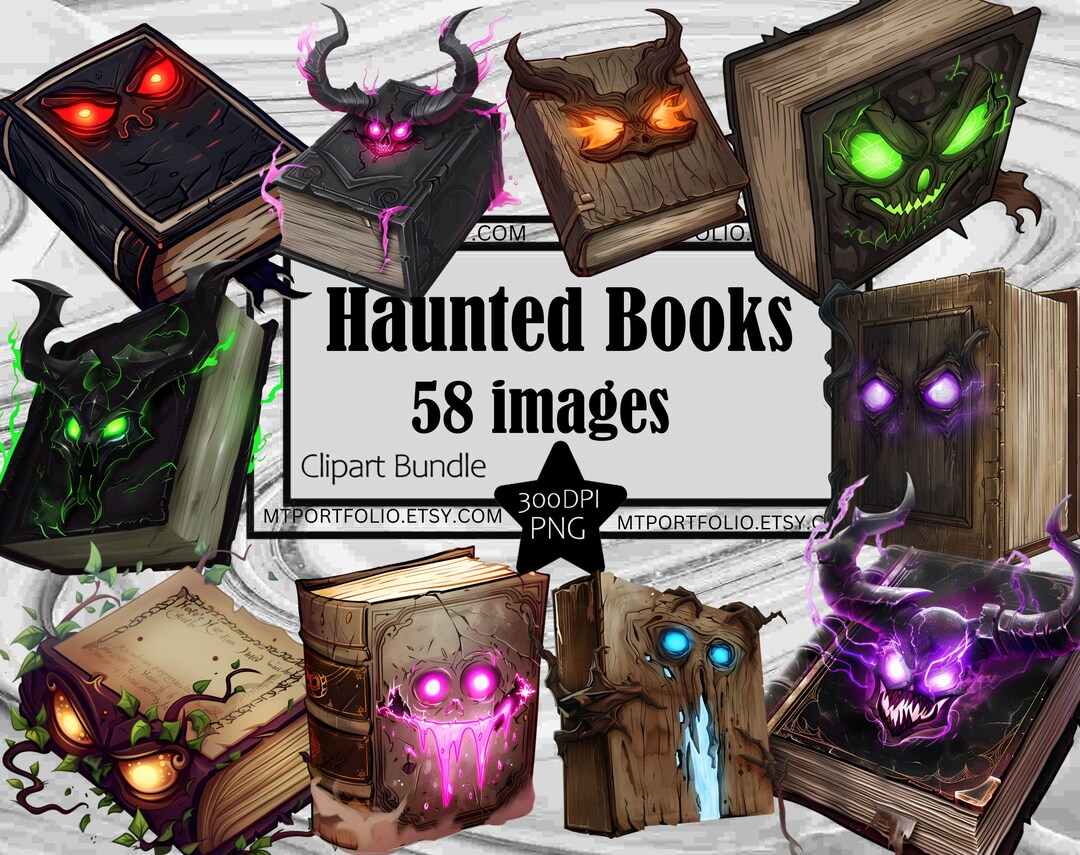 Haunted Book Clipart Spooky Book PNG Book of Monsters PNG Graphics ...