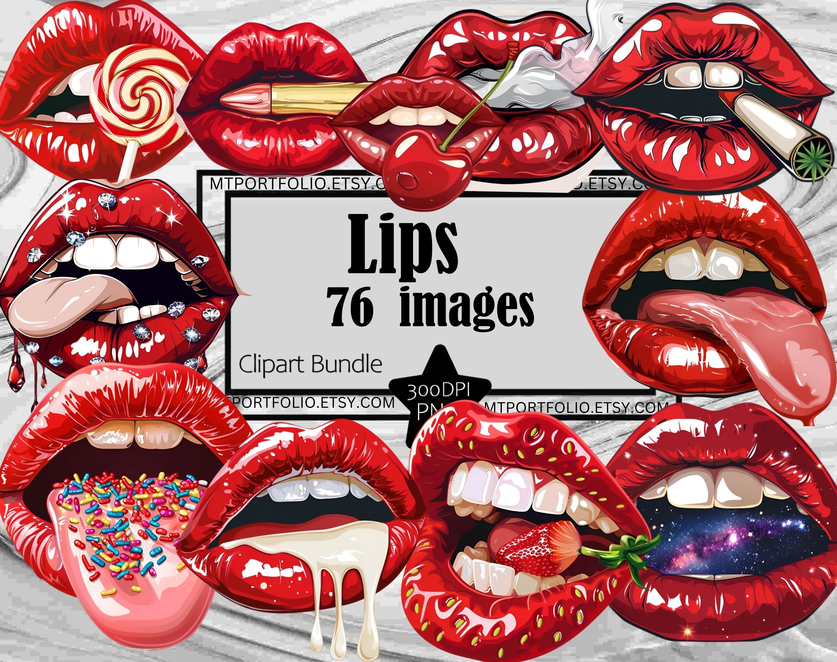 Lips Red Clipart Border