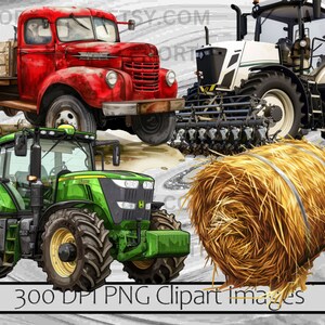 Farm Tractor Clipart Farm Truck PNG Combine PNG Graphics Transparent ...