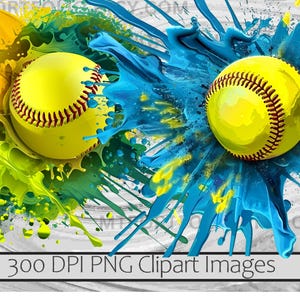 Softball Paint Splash PNG Clipart Baseball Paint Splatter PNG Graphics ...
