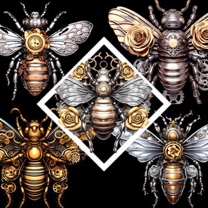Steampunk Bees PNG Graphics Transparent Commercial Use ~digital Download Sublimation Junk ...