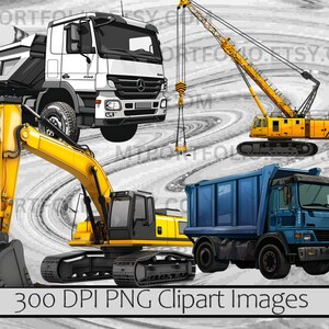 Construction Equipment Clipart Dumptruck PNG Excavator Graphic ...