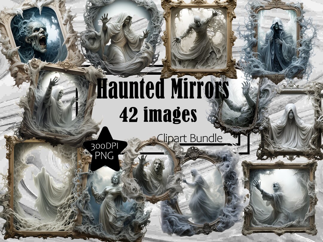 Haunted Mirror - Halloween Horror Graphics Commercial License Digital ...