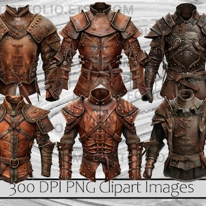 Leather Armor Clipart Cosplay Chest Armor PNG Bundle Medieval Armor ...