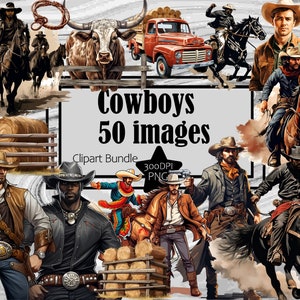Wild West Cowboy Clipart Cowboy Sublimation PNG Bundle Cowboys Wrap ...