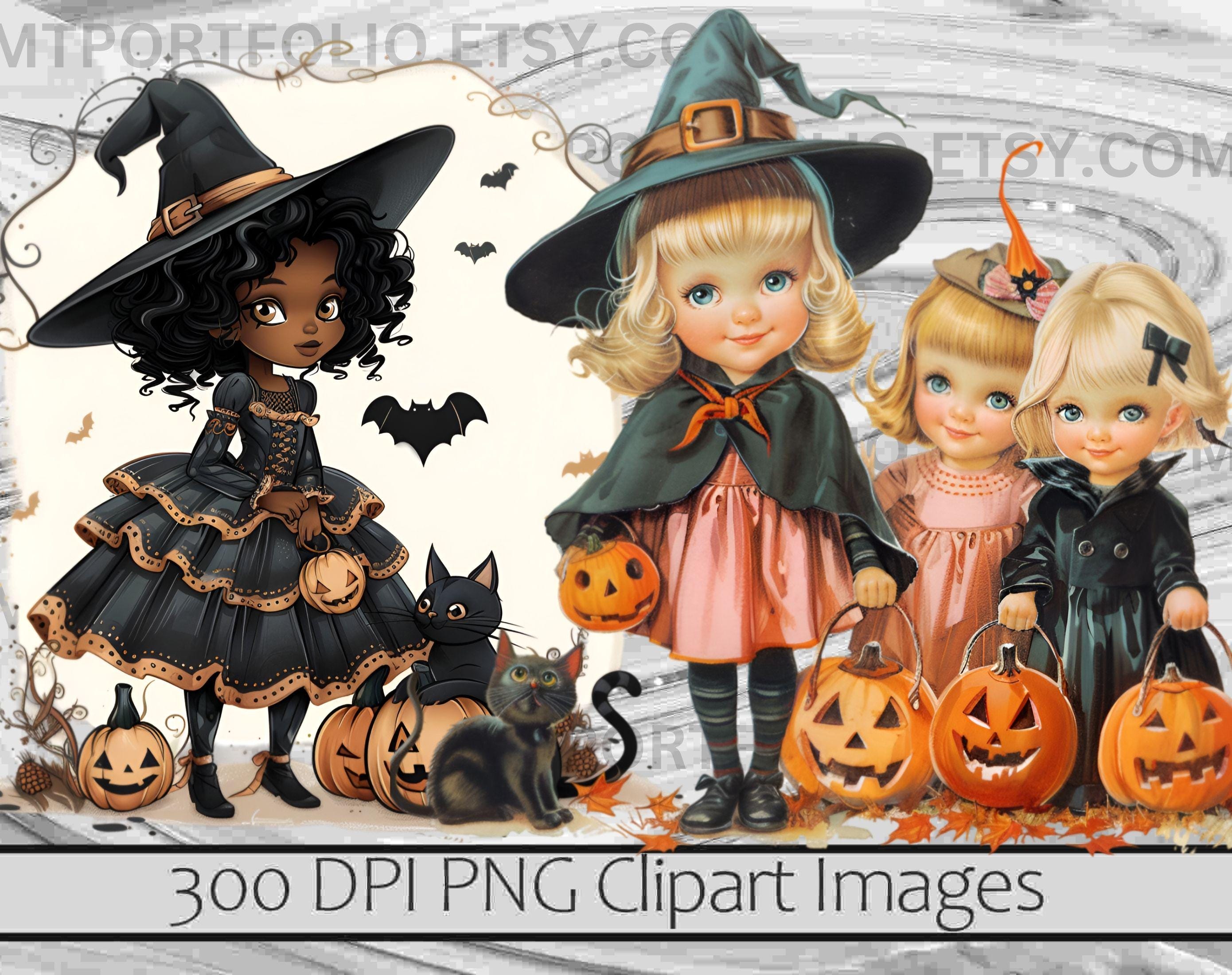 Little Witch Clipart Cute Witches PNG Anime Witches Bundle PNG Graphics ...