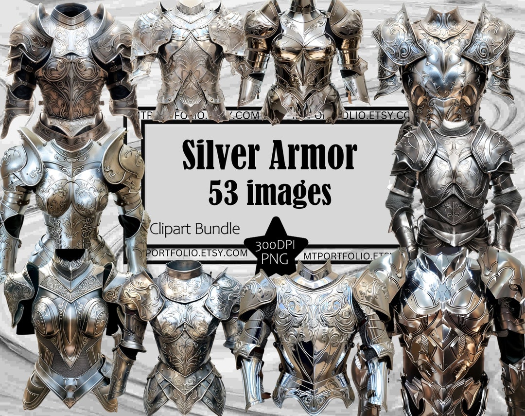 Silver Armor Clipart Royal Chest Armor PNG Bundle Suit of Armor PNG ...