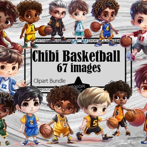 Basketball Clipart Chibi Basketball Player Png Digital Download PNG ...