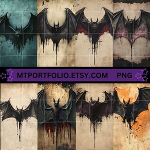 Gothic Bats Digital 8.5 X 11 Paper Print 34 Pack Spooky Bat Paper for ...