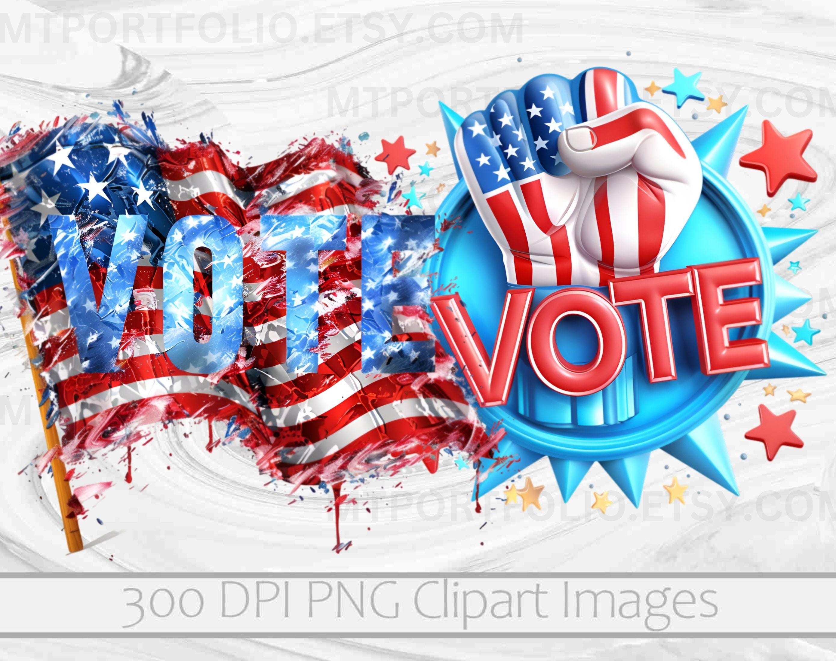 VOTE Clipart USA Election Clipart Politics Red White Blue Bundle PNG ...