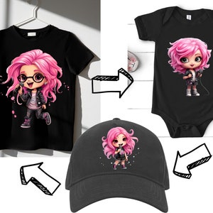 Pink Hair Singer Singing Girl Mic Chibi Kawaii Art Clipart - Etsy