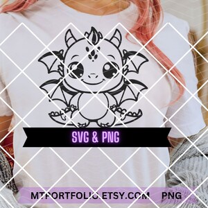 Cute Dragon Chibi SVG Bundle Kawaii PNG Cut Files Craft Making, Cut ...