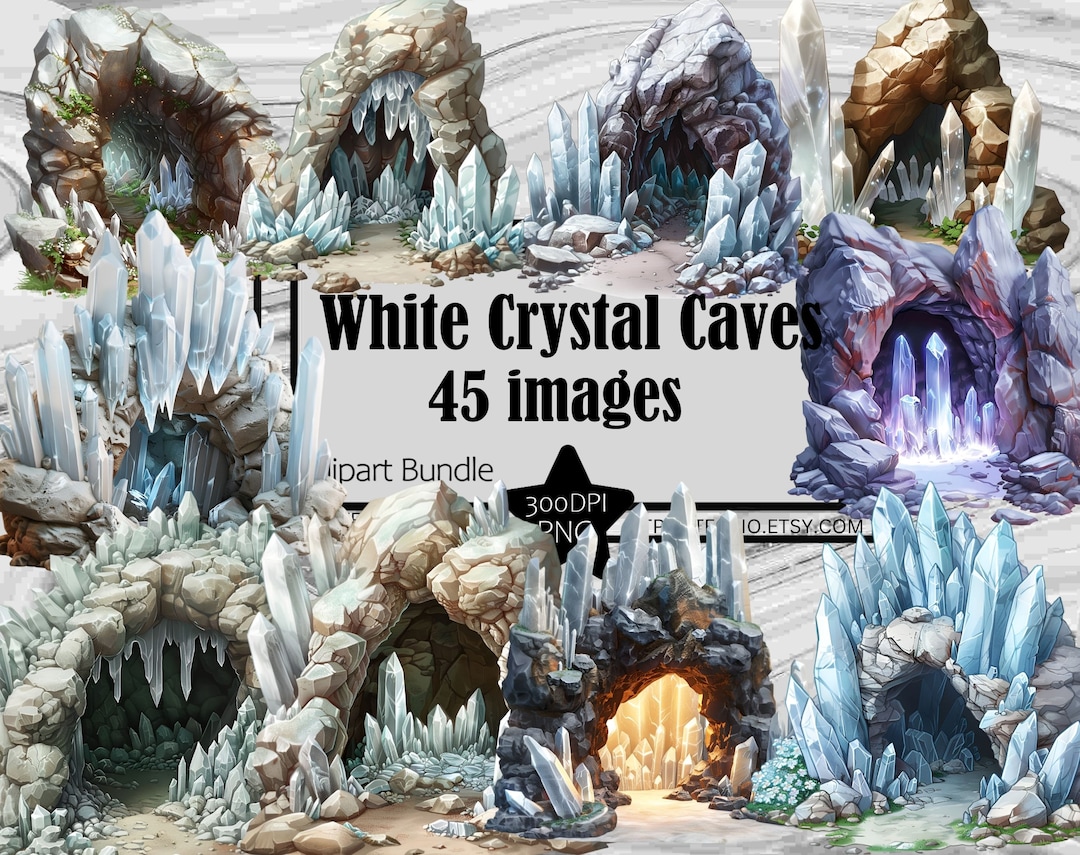 White Crystal Cave Clipart White Crystal Cave Rainbow Clear Geode Cave ...