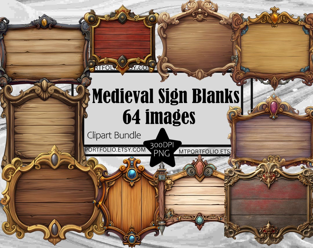 Vintage Sign Clipart Blank Wooden Sign PNG Bundle PNG Graphics ...