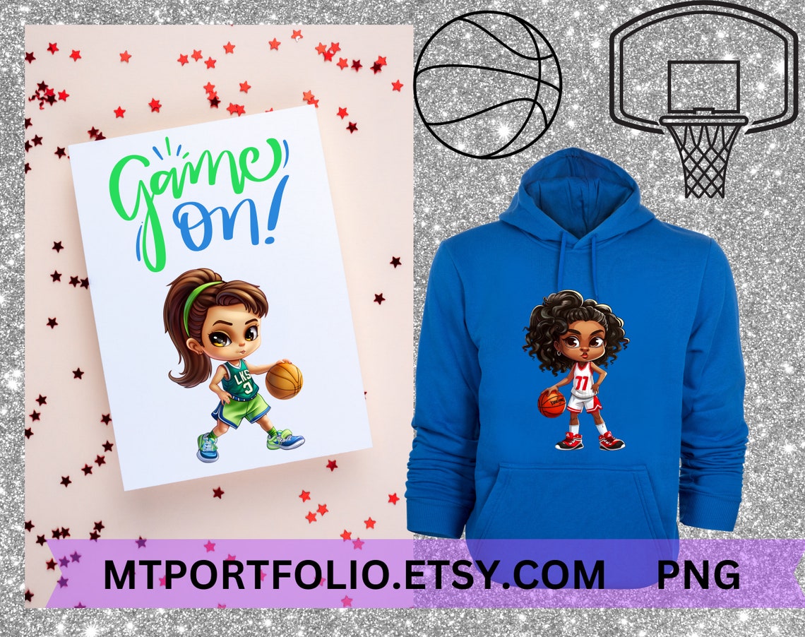 Basketball Girl Clipart Chibi Basketball Player Png Digital Download ...