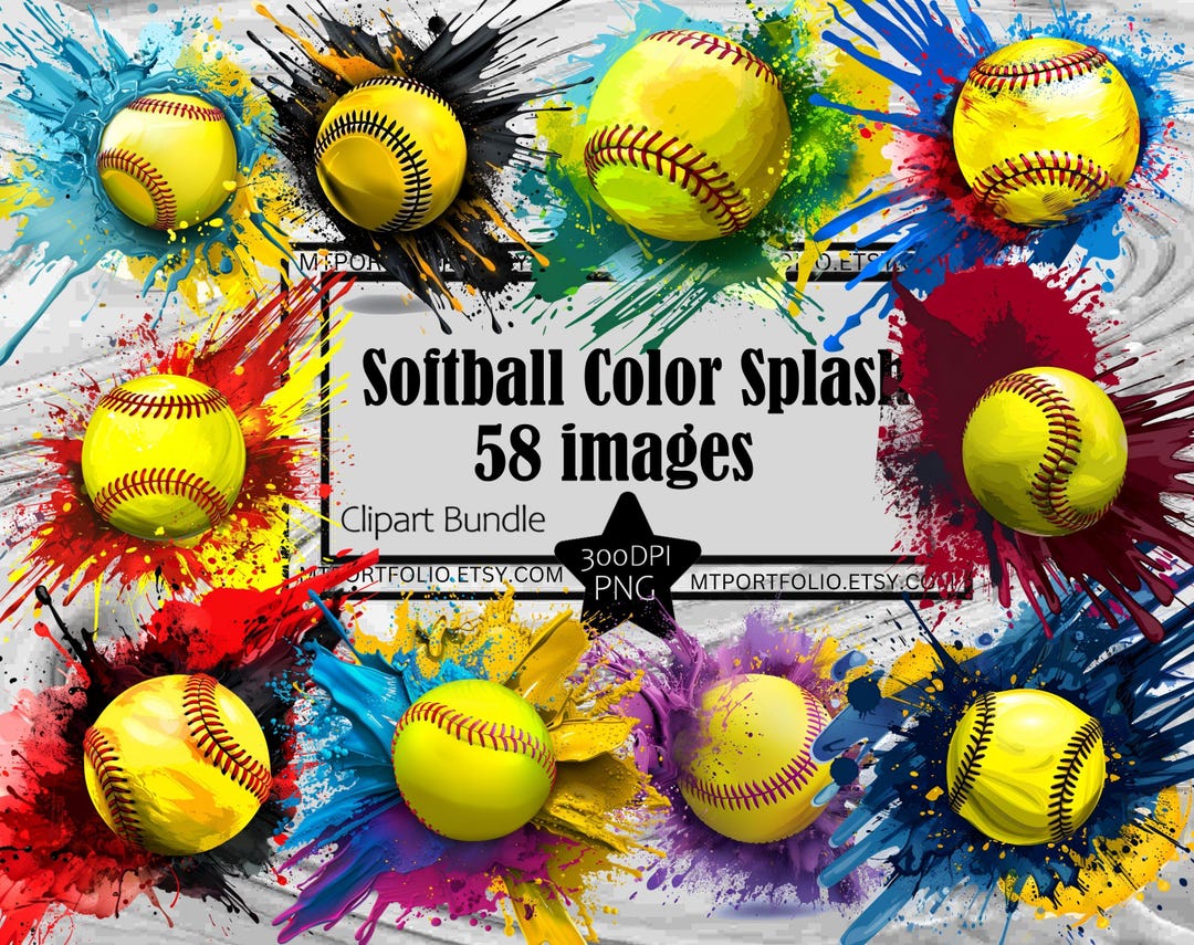Softball Paint Splash PNG Clipart Baseball Paint Splatter PNG Graphics ...