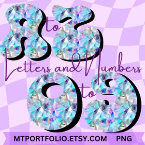 Opal Hologram Alphabet PNG Geometric Pearl Individual Letters Numbers ...