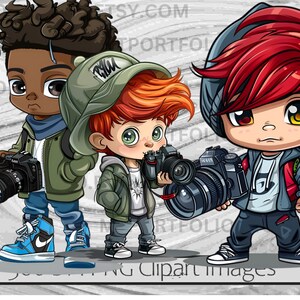 Chibi Photographer Clipart Chibi Camera PNG Young Journalist Bundle PNG ...