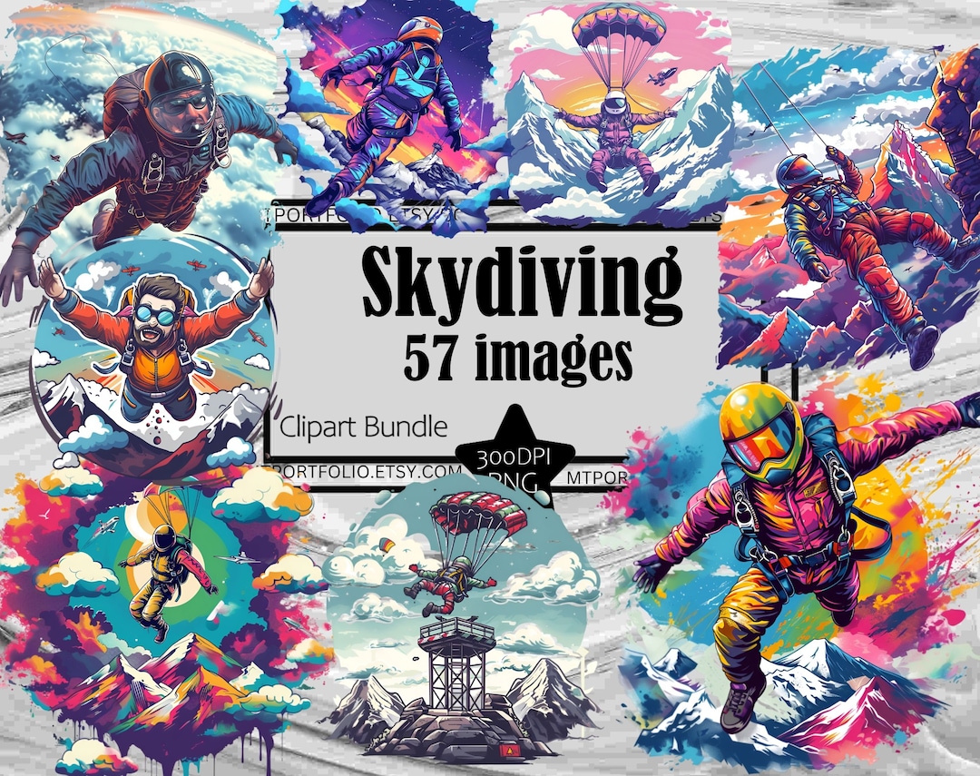 Skydiving Clipart Sky Diving PNG Parachute Graphic Transparent ...