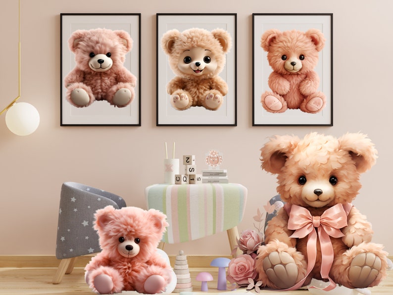 Sweet Peach Teddy Bear Clipart for New Baby Commercial Use Gift Baby ...