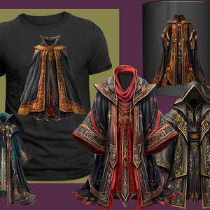 Wizard Robes Clipart Magic Cloak PNG Cosplay Robe Clipart Digital ...