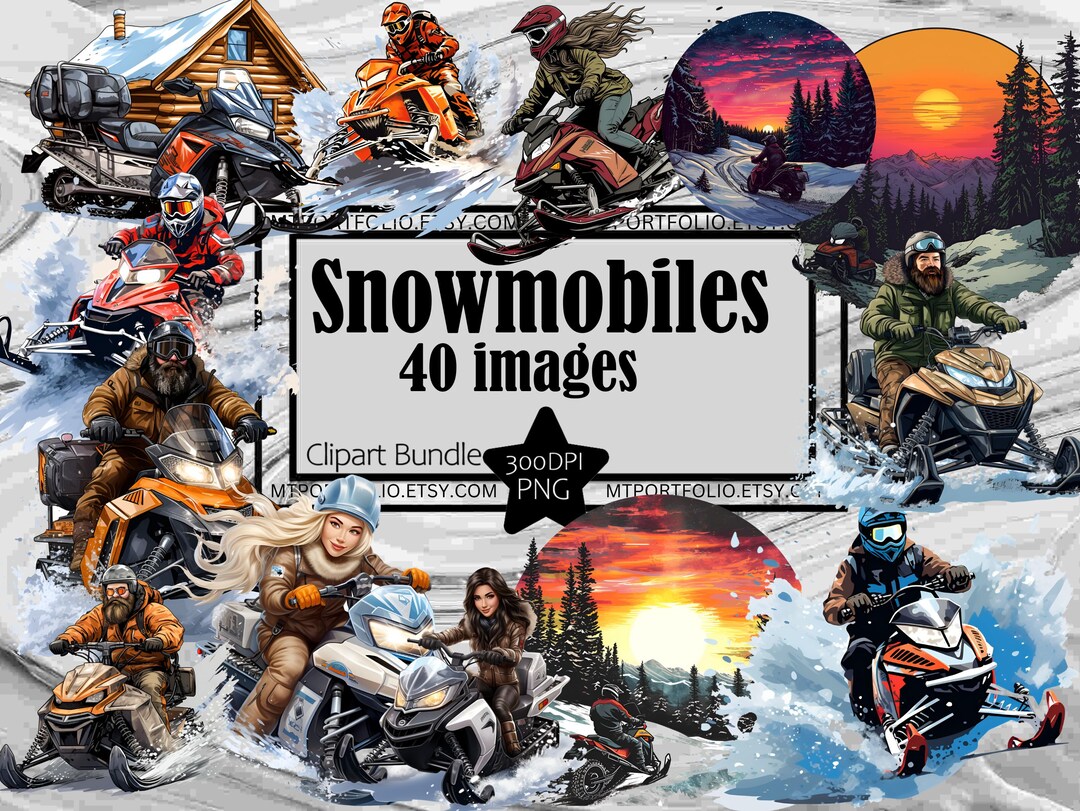 Snowmobile Clipart Snow Machine PNG Winter Snow Mobile Bundle PNG ...