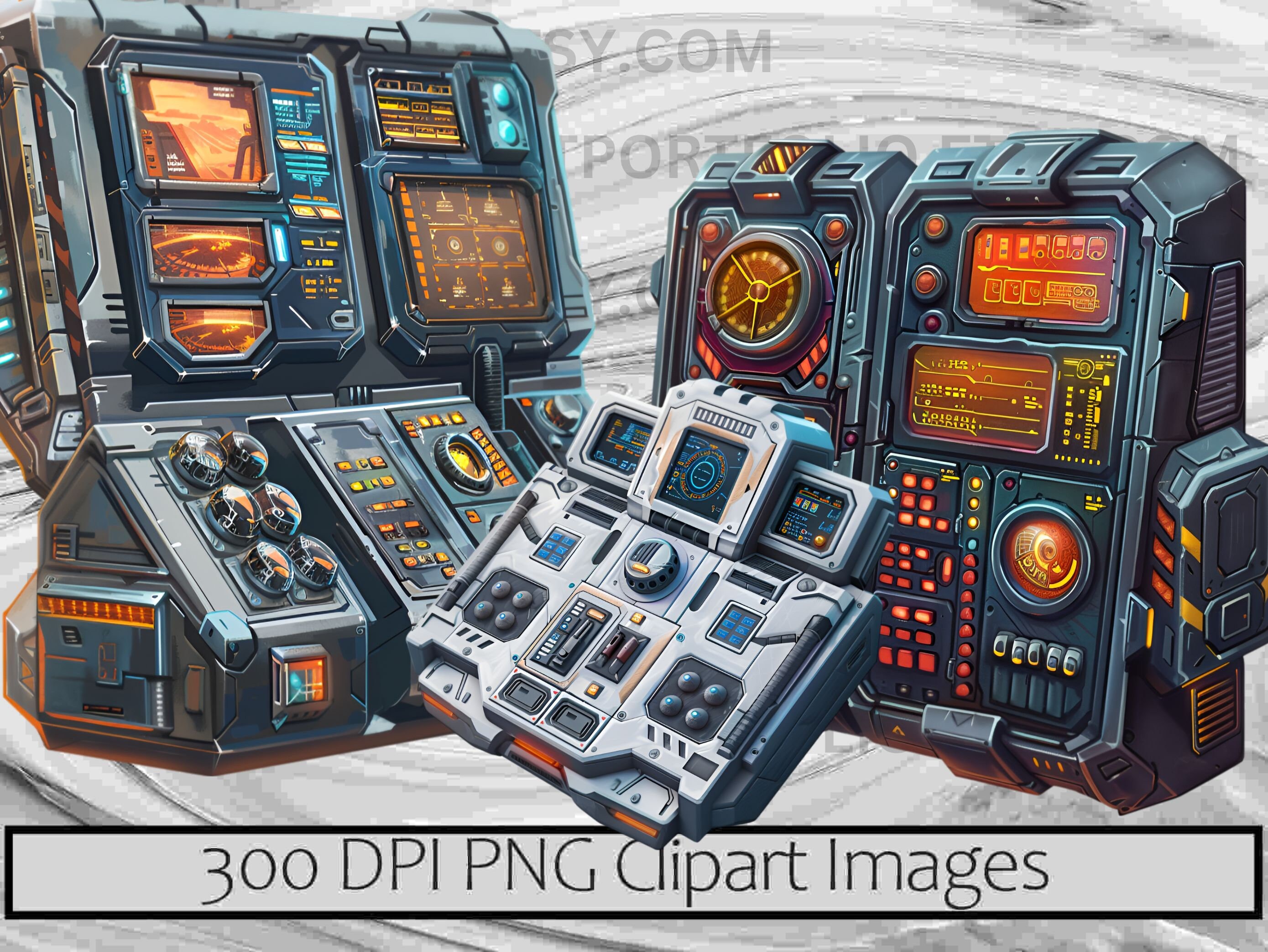 Sci-fi Control Panel Clipart PNG Spaceship Console Interface Clipart ...