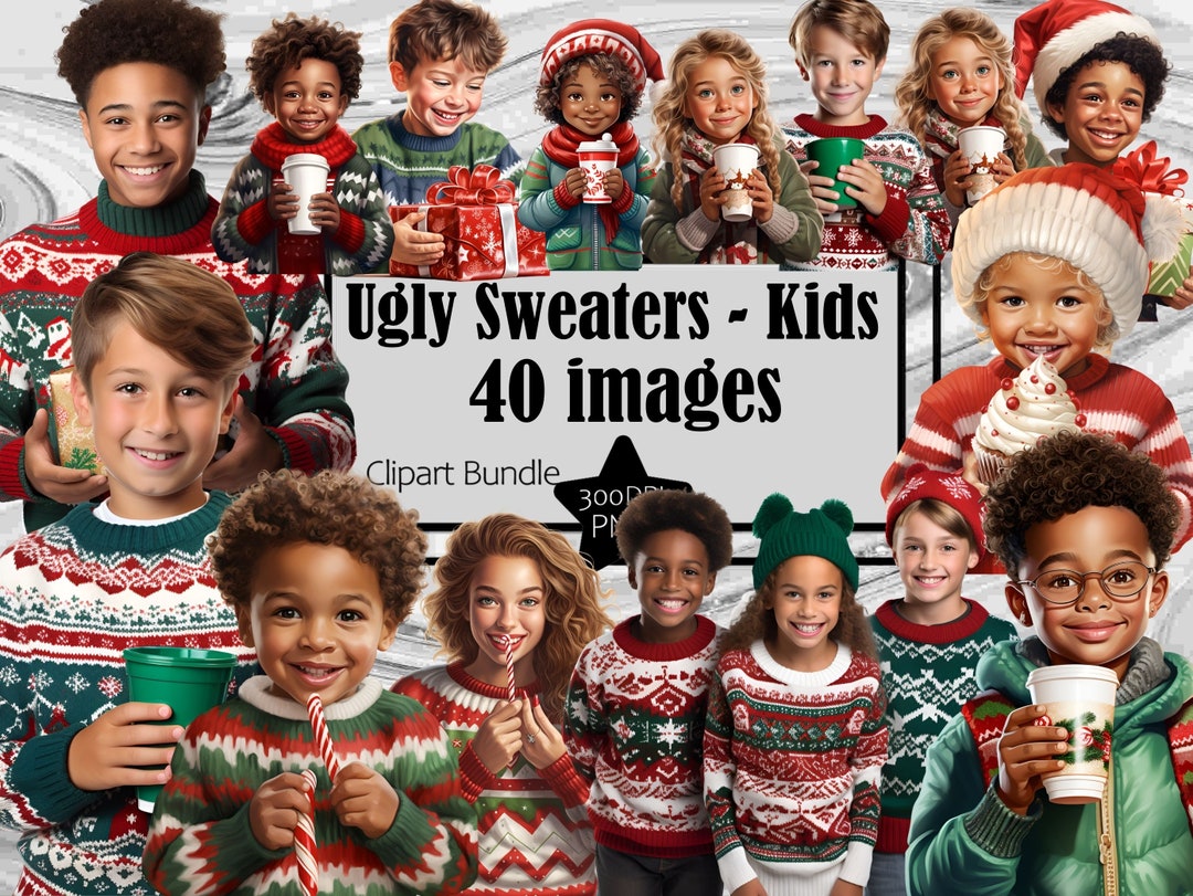 Ugly Christmas Sweater Clipart for Kids Graphics Xmas Sweater PNG ...
