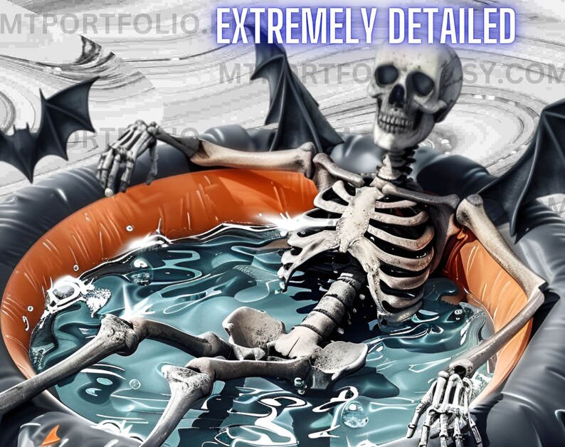 Spooky Summer Clipart Skeleton Clipart Halloween Horror Graphics Beach ...