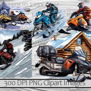 Snowmobile Clipart Snow Machine PNG Winter Snow Mobile Bundle PNG ...