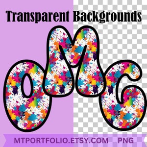 Rainbow White Paint Splatter Alphabet PNG Individual Letters and ...