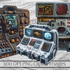 Sci-fi Control Panel Clipart PNG Spaceship Console Interface Clipart ...