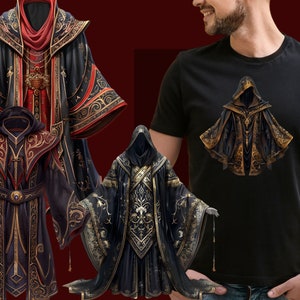 Wizard Robes Clipart Magic Cloak PNG Cosplay Robe Clipart Digital ...