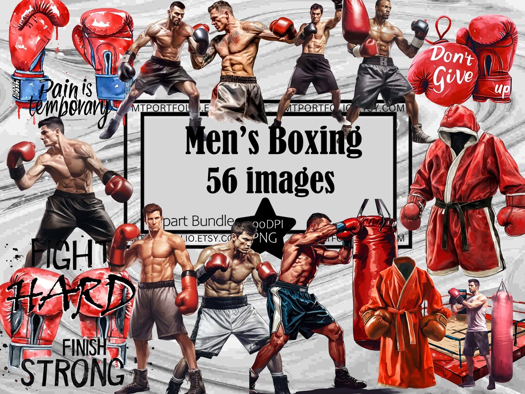 Boxing Clipart Boxer Fighter PNG Bundle PNG Graphics Transparent ...