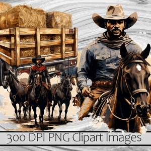 Wild West Cowboy Clipart Cowboy Sublimation PNG Bundle Cowboys Wrap ...