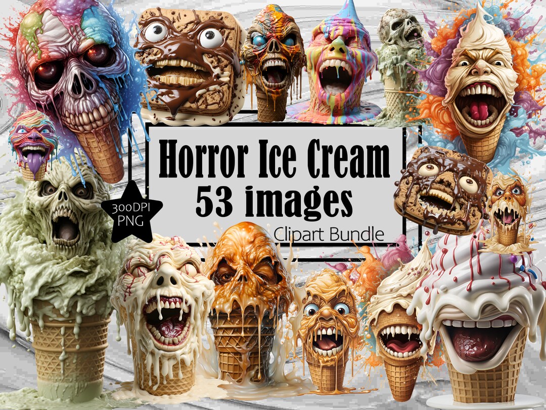 Horror Ice Cream PNG Graphics Transparent Commercial Use ~digital ...