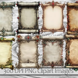 Fantasy Scroll Clipart Parchment Scroll Graphic Transparent Commercial ...